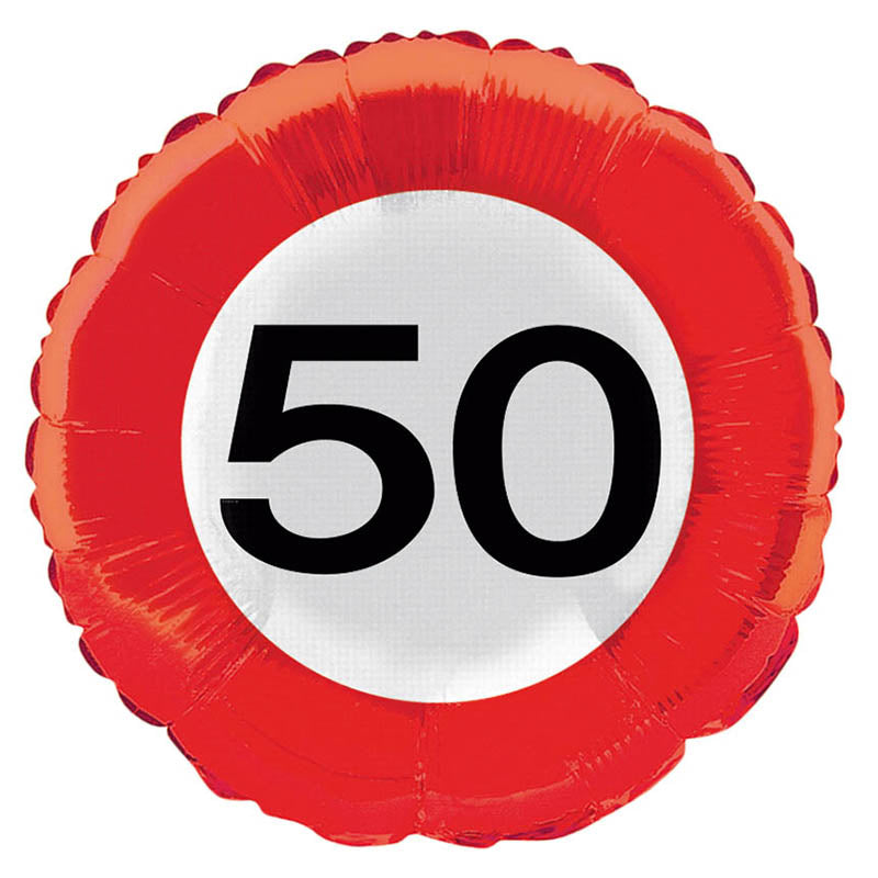 ABC18 Folienballon "Verkehrsschild #50" | Ø 43 cm — feiermeier