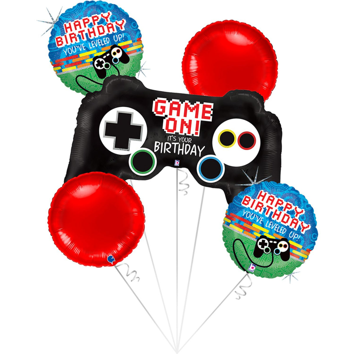 SET Shape Folienballon Game Controller "Happy Birthday" | 1 Shape, 4 R ...